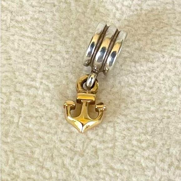 Pandora | Jewelry | Pandora Retired 4k Gold Anchor Nautical Dangle ...